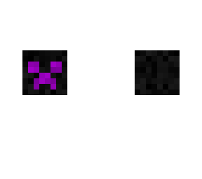 Floating Purple Black & Purple Creeper Head | Minecraft Skin