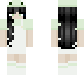 Frog girl aesthetic with overalls | Minecraft Skin
