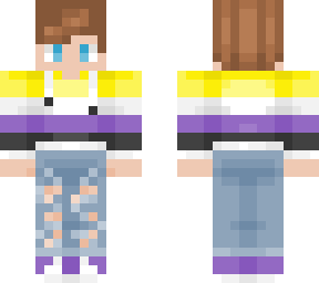 Short hair non binary person 2 with right shoes | Minecraft Skin