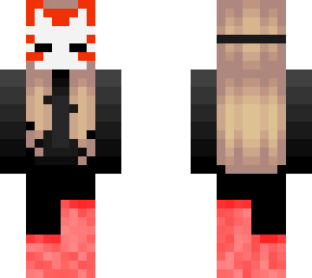girl with kitsune mask | Minecraft Skin