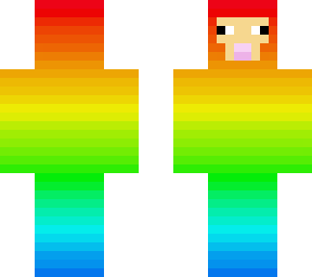 Rainbow jeb with backwards head | Minecraft Skin