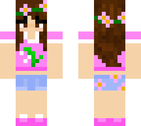 Pink Flower Girl | Minecraft Skins
