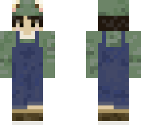 frog person in overalls | Minecraft Skin