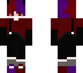 red and purple split hair dye | Minecraft Skin