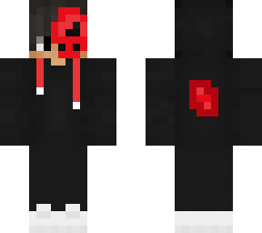 Cool cute red half mask boy | Minecraft Skin
