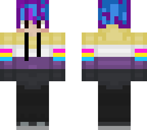nonbinary hoodie with pan flags | Minecraft Skin