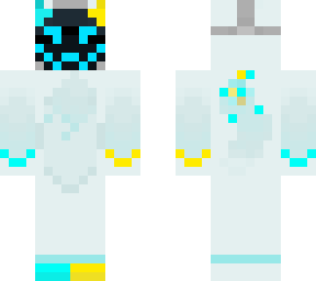 Light blue furry protogen skin with diamond and gold tents | Minecraft Skin