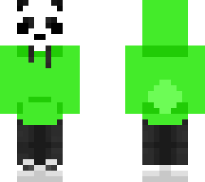 panda in green hoodie | Minecraft Skin