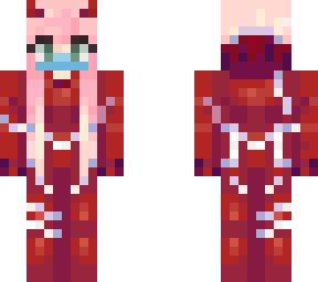 Zero Two Pilot Suit w/ Mask | Minecraft Skin