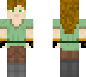 Brown Hair Alex w/ Fingerless Gloves | Minecraft Skin