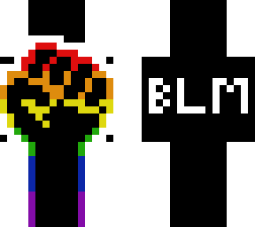Blm fist...but it has a pride outline | Minecraft Skin