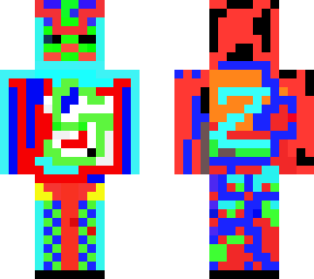 CRAZY COLOURFUL SKIN WITH S AND Z | Minecraft Skin