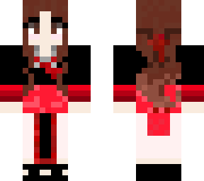 Hmong girl outfit (black and red) | Minecraft Skin
