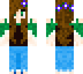 Cute girl with flowers and flip-flops | Minecraft Skin