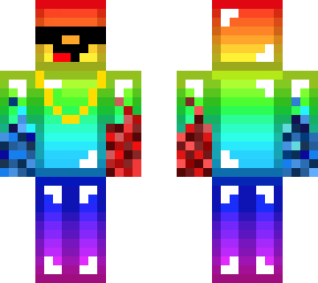 Skin multicolor cool (tiene lentes y cadena de oro) | Minecraft Skin