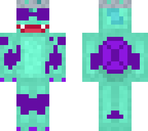 bulbasaur with drip + silver crown | Minecraft Skin