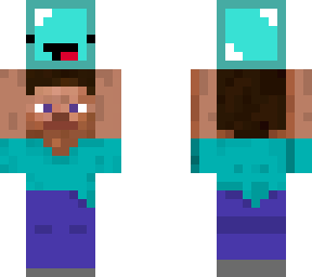 steve holding skeppy head | Minecraft Skin