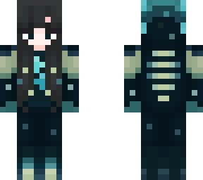 warden girl blue classic caves cliffs | Minecraft Skins