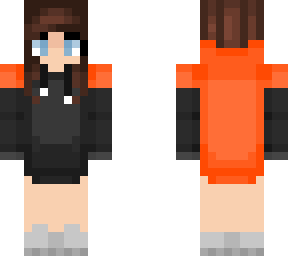 Brunette girl in oversized hoodie | Minecraft Skin