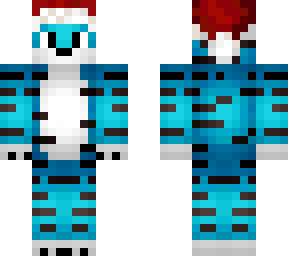 Christmas Blue Tiger | Minecraft Skin