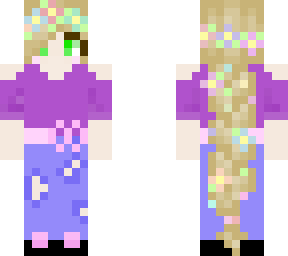 rapunzel inspired blonde braid girl | Minecraft Skin