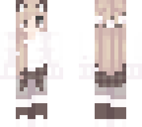 Neko Girl Minecraft Skin Free Transparent Png Download Pngkey