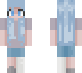 broken leg girl blue hair | Minecraft Skins