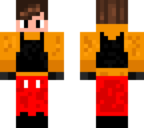 Orange and red With bullet proof vest | Minecraft Skin