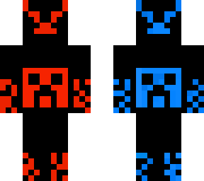 red and blue fire | Minecraft Skins