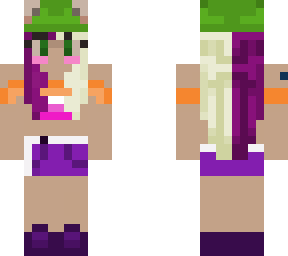 Kawaii frog hat girl | Minecraft Skin