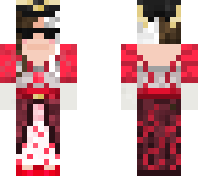 Captain Puffy Red Banquet Dress | Minecraft Skin