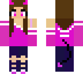 Cute pink devil girl | Minecraft Skin