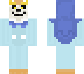 A spartoi wearing a crown and a piplup suit | Minecraft Skin