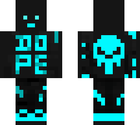 Black cyan Dope monster skin | Minecraft Skin