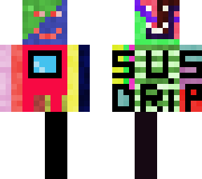Sus drip among us sussy imposter drip from among us mobie | Minecraft Skin