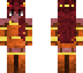 Female Blazeborn (Small Horns with Circlet) | Minecraft Skin