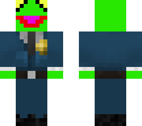 infected police kermit | Minecraft Skin