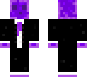 purple slime flux corruption suit black tie bussiness man | Minecraft Skins