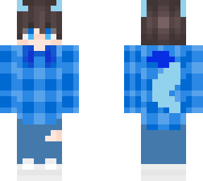 Blue Wolf Boy Minecraft Skin