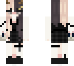 split dye black dress girl | Minecraft Skin