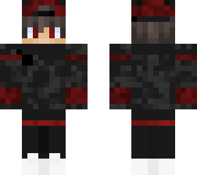 Black and red eboy v2 | Minecraft Skin