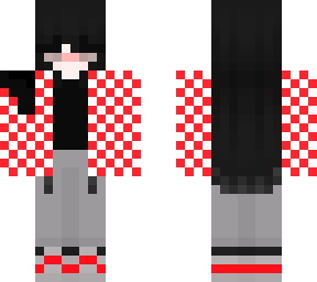 E-Girl with a red checkered shirt | Minecraft Skin