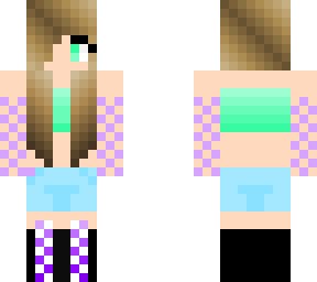 Fishnet and crop top fasion girl | Minecraft Skin