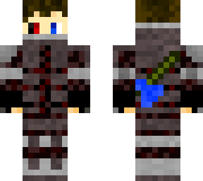 Dark anime suit with armor piece and axe 2 | Minecraft Skin