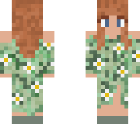 green flower dress slim version | Minecraft Skin
