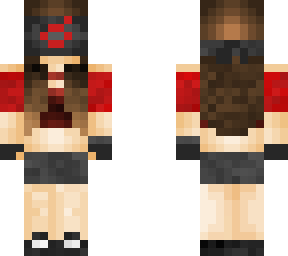 Masked Red Girl Badass Mysterious Gamer Minecraft Skins