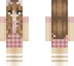 a cute pink cat girl | Minecraft Skins