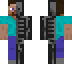 half skeleton half men | Minecraft Skin