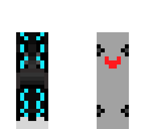 Black Dominus With Blue Zig-Zag Lines Decal | Minecraft Skin