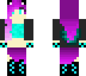 Cute neon girl | Minecraft Skin